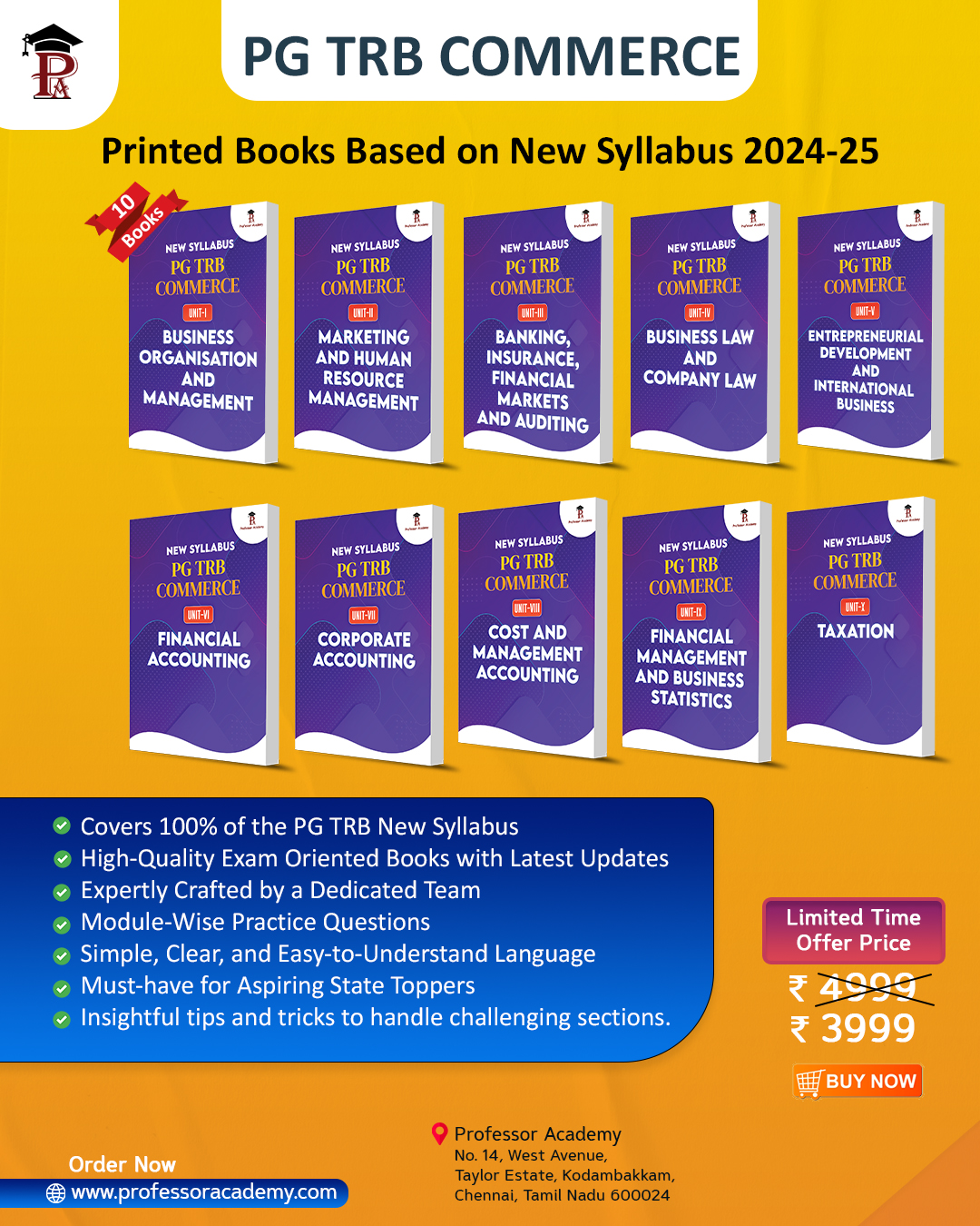 TRB Coaching near Me | PG TRB Exam Commerce Books